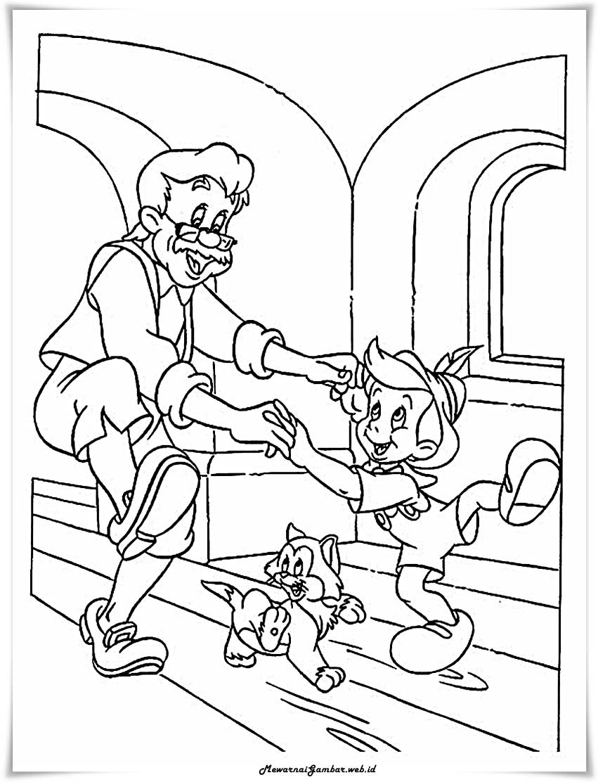 Mewarnai Gambar Pinokio | Mewarnai Gambar