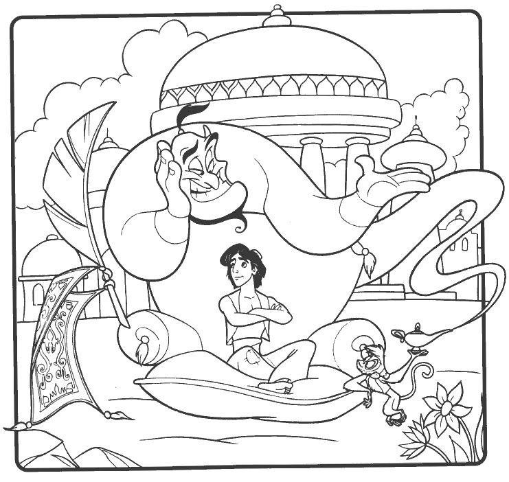 Colour Me Beautiful: Aladdin Colouring Pages