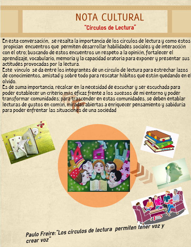 Círculos de Lectura. Pedagogía y Literatura.: Semana 4: Nota Cultural