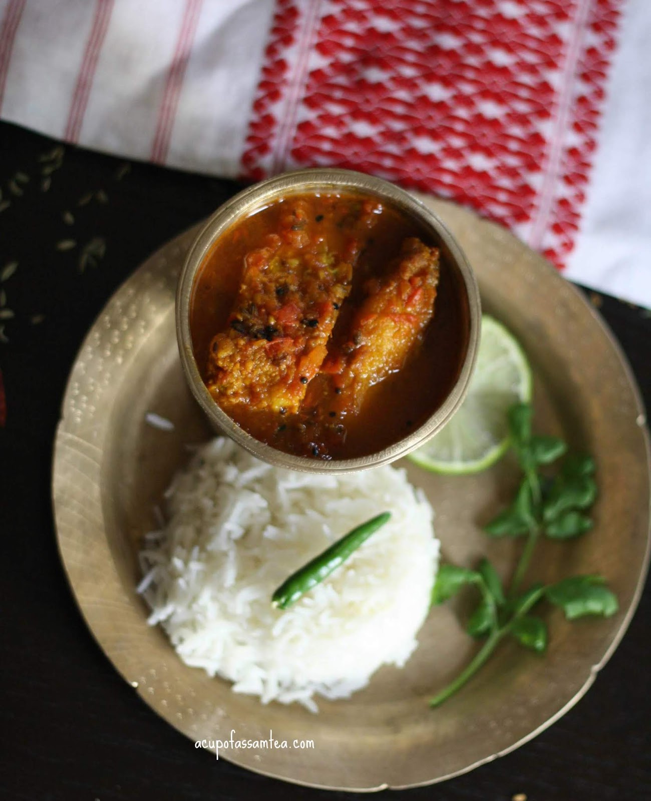 Masor tenga or Assamese style sour fish curry