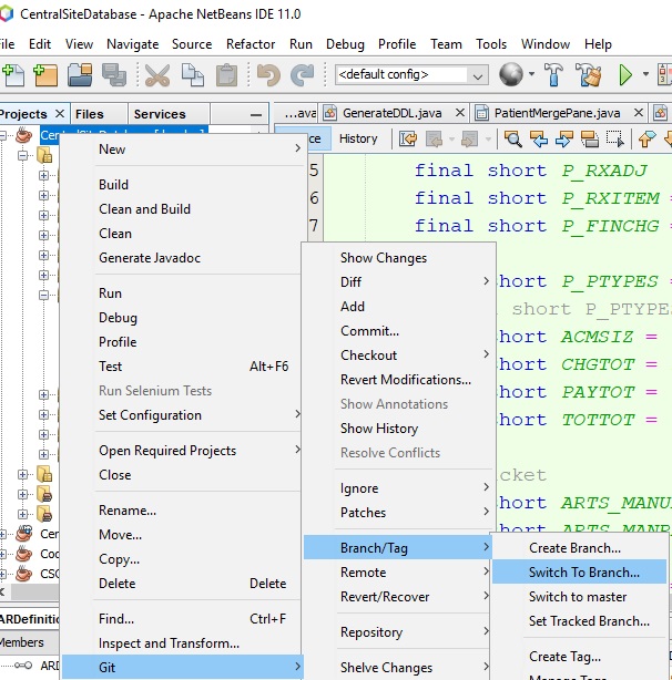 Java Solutions Netbeans Commit Master Does Not Exist