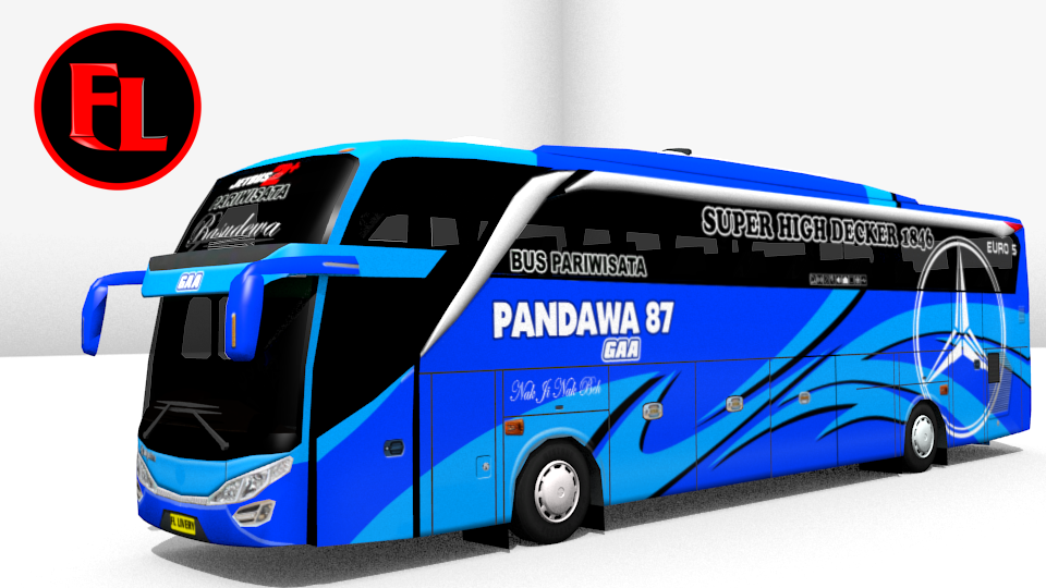 Bus Pandawa 87 Biru SHD BUSSID - Livery BUSSID Indonesia