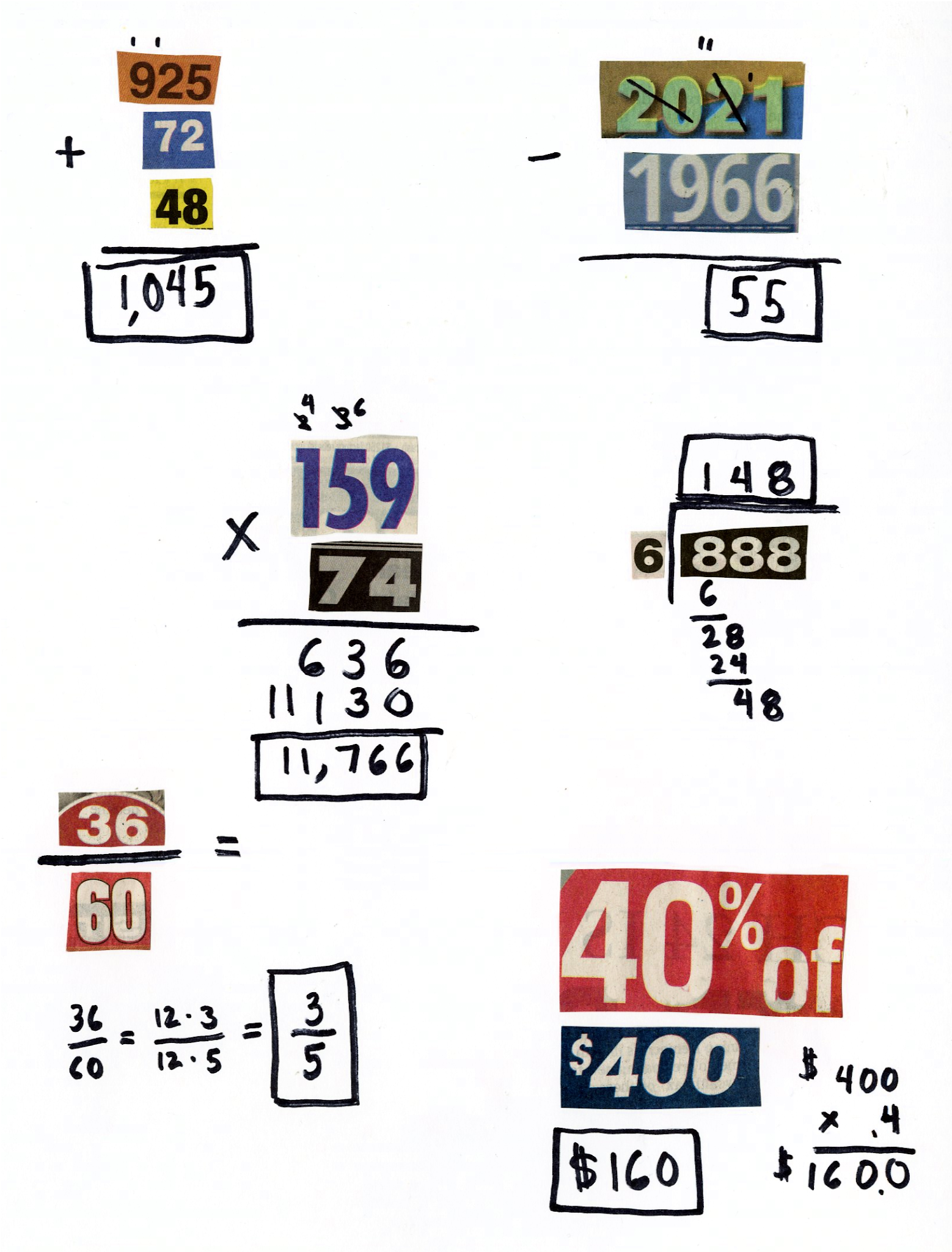 Cindy deRosier: My Creative Life: Newspaper Math