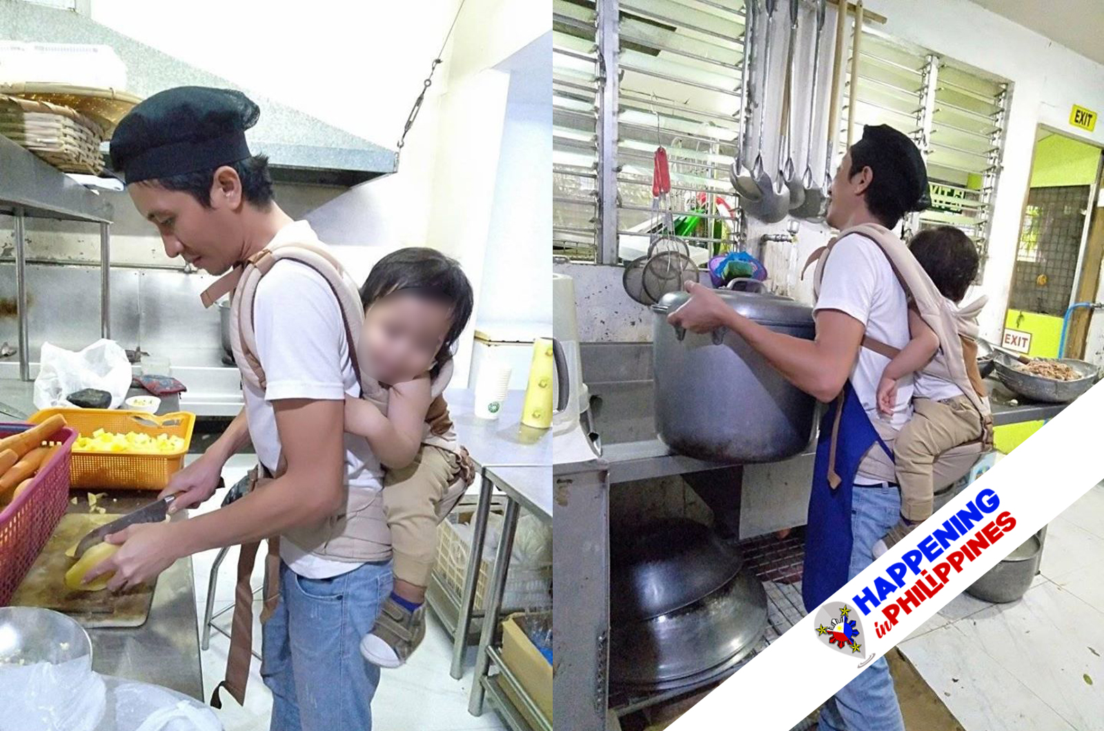 Isang ama, hinangaan ng nga netizens dahil karga-karga ang anak habang nagtatrabaho