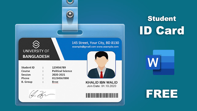 How to Create Student ID Template Design in Microsoft Word - The ...