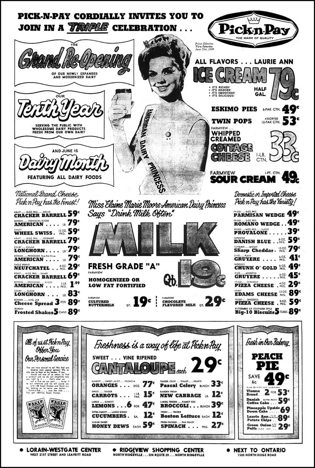 Brady's Bunch of Lorain County Nostalgia: Pick-n-Pay Ad – June 18, 1969