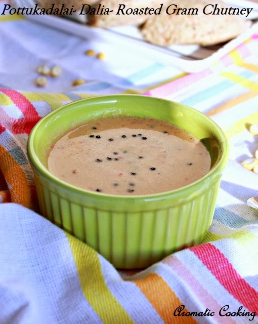 Aromatic Cooking: Pottukadalai, Dalia, Roasted Gram Chutney