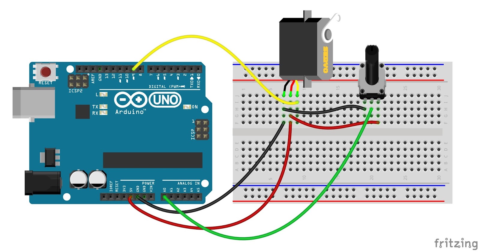 Servo Sweep With Serial Monitor And Knob Speed Control Mechatrofice