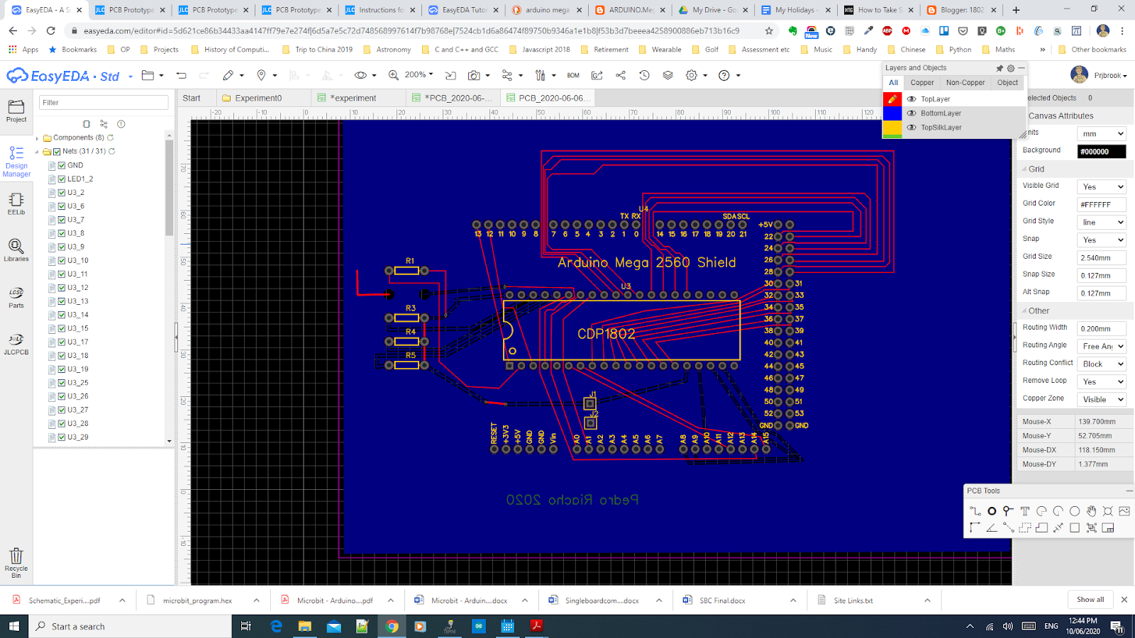 1802 And Arduino Arduino Mega 2560 Board 1802 Pcb Design Completed