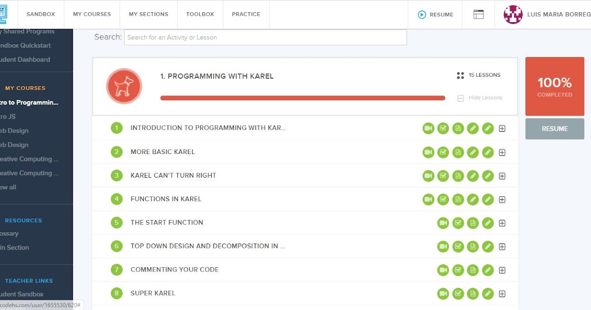 EL FLOW DEL TIC: CODE HS: PROGRAMMING WITH KAREL
