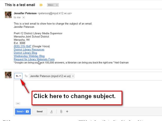 Websday Web Day: How to change the subject in an email in Gmail