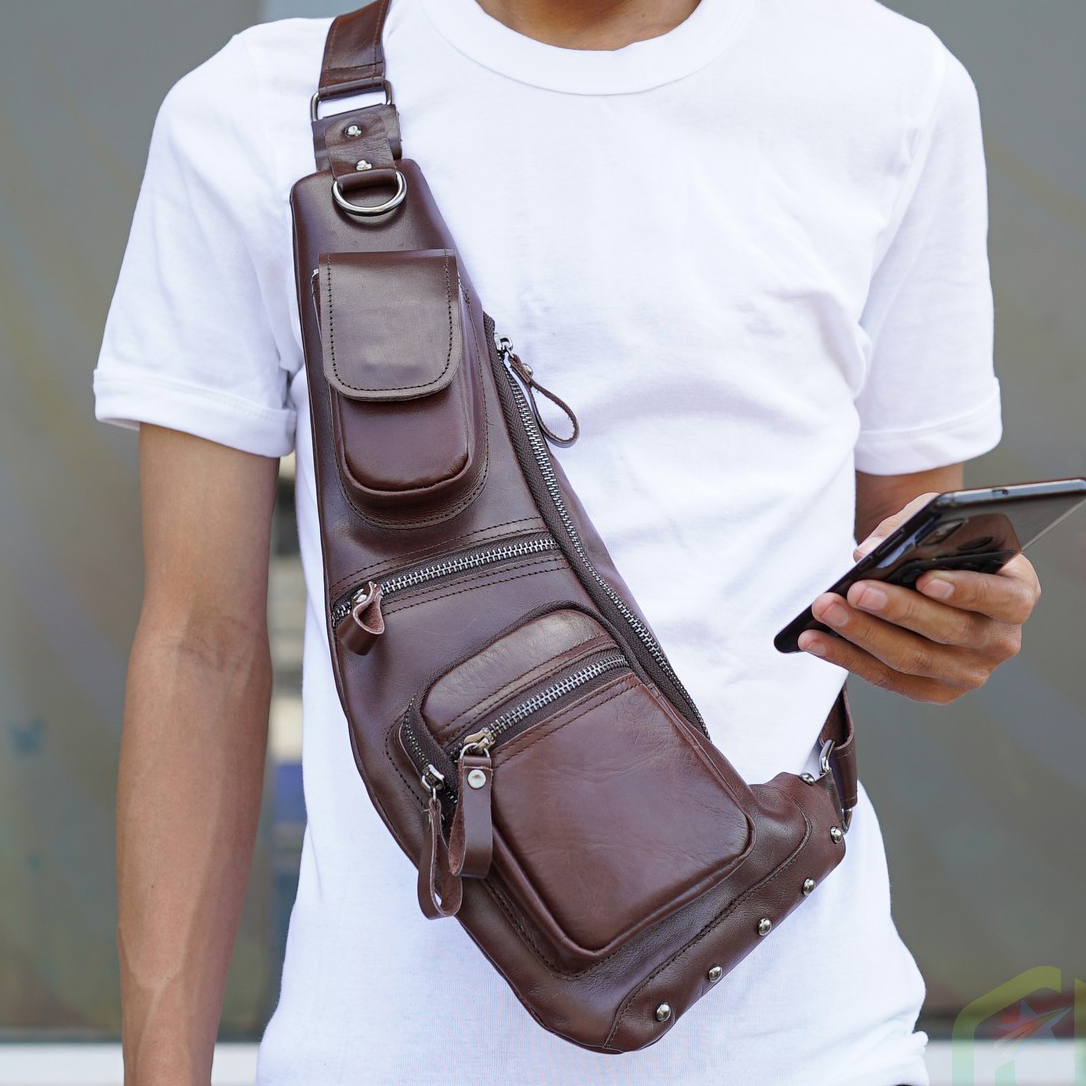 Tas selempang kulit pria sling bag DB05 - G SHOP LEATHER