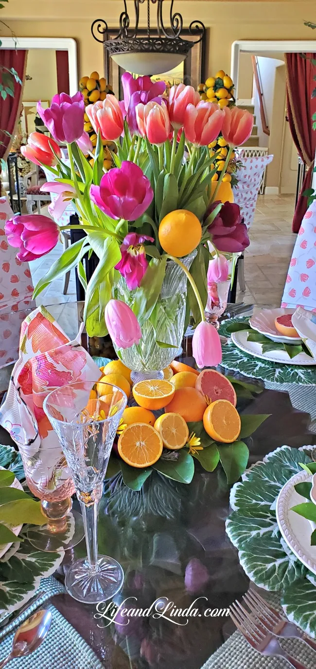 Floral With Citrus Spring Table | Life and Linda