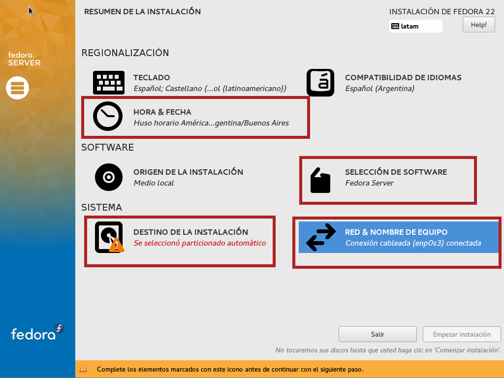 hackendemoniado: Como instalar y configurar fedora server 22 (PARTE 1)