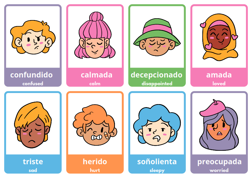 Emotions Flashcards in Spanish | Spanish to Go