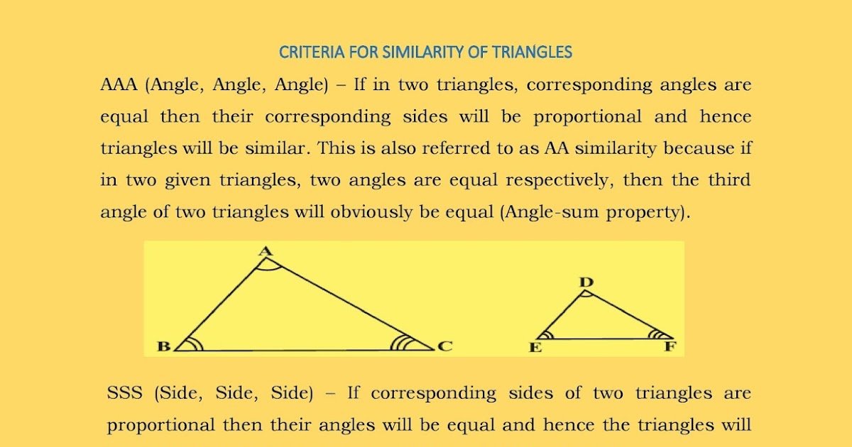 SIMILARITY OF TRIANGLES