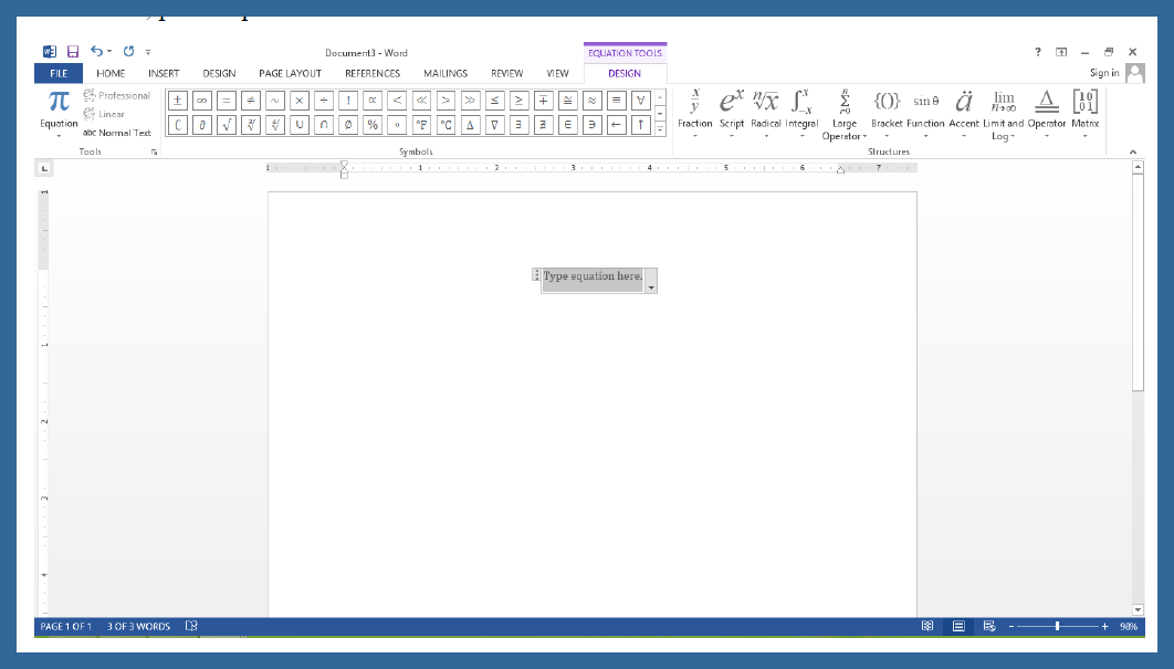 Symbol dan Equation di MS.Office Word 2013 - Mudahnya Office