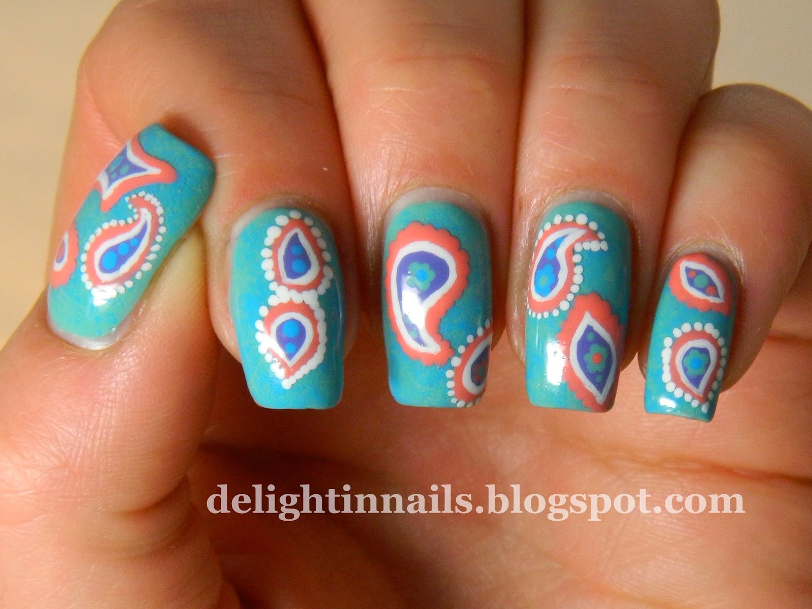 Delight In Nails: Paisley Patterned Nails with NYC