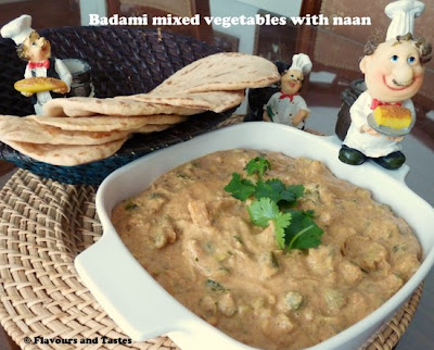 Flavours and Tastes: Badami mixed vegetables with vegan yoghurt