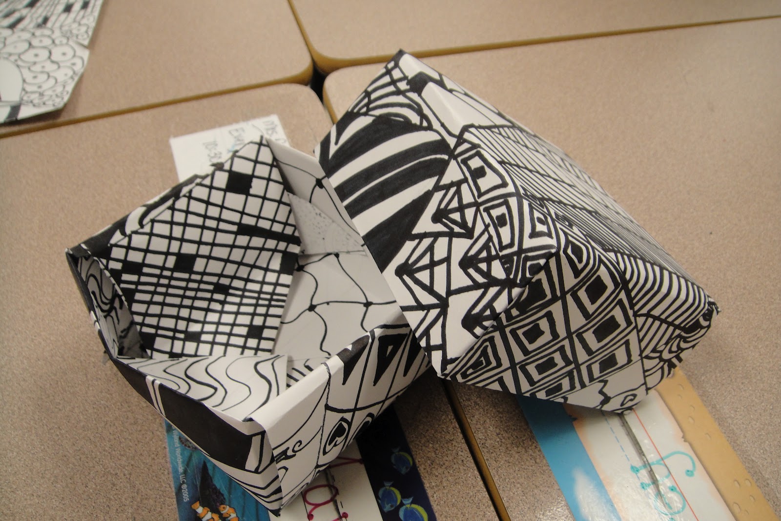 Framed in Swirly Gold: Zentangle like boxes