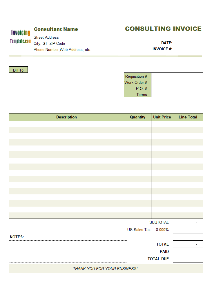 Text Invoice - Invoice Template