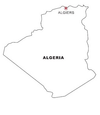 Map of Algeria to color | COLOR AREA