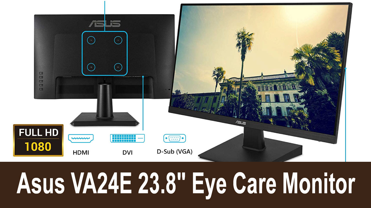 Asus VA24E 23.8" Eye Care Gaming Monitor Unboxing and Installation ...