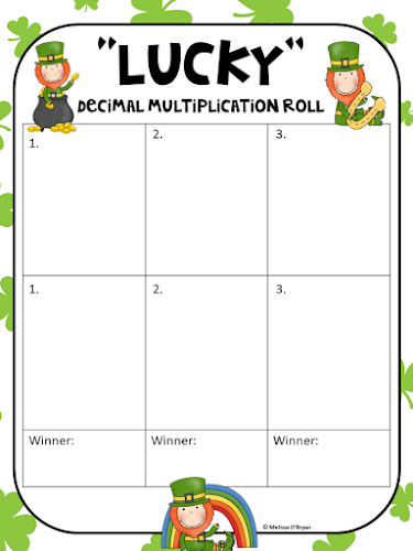 Lucky Leprechaun Decimal Multiplication Math Center FREEBIE | Wild ...