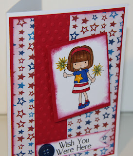 Crafty Girl 21!: Red, White and Blue Card