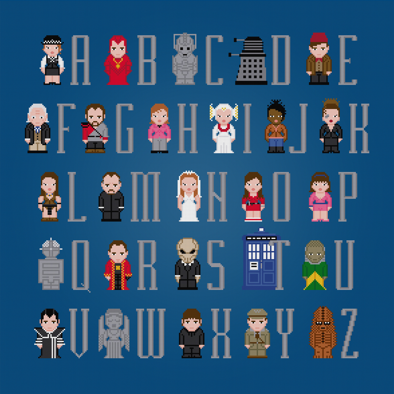 Cross-Stitch Patterns from PixelPower: Doctor Who Alphabet 2 - Cross ...