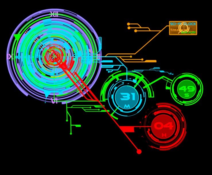 HTML5 Clock-Sci-Fi-Tech ~ Shutter