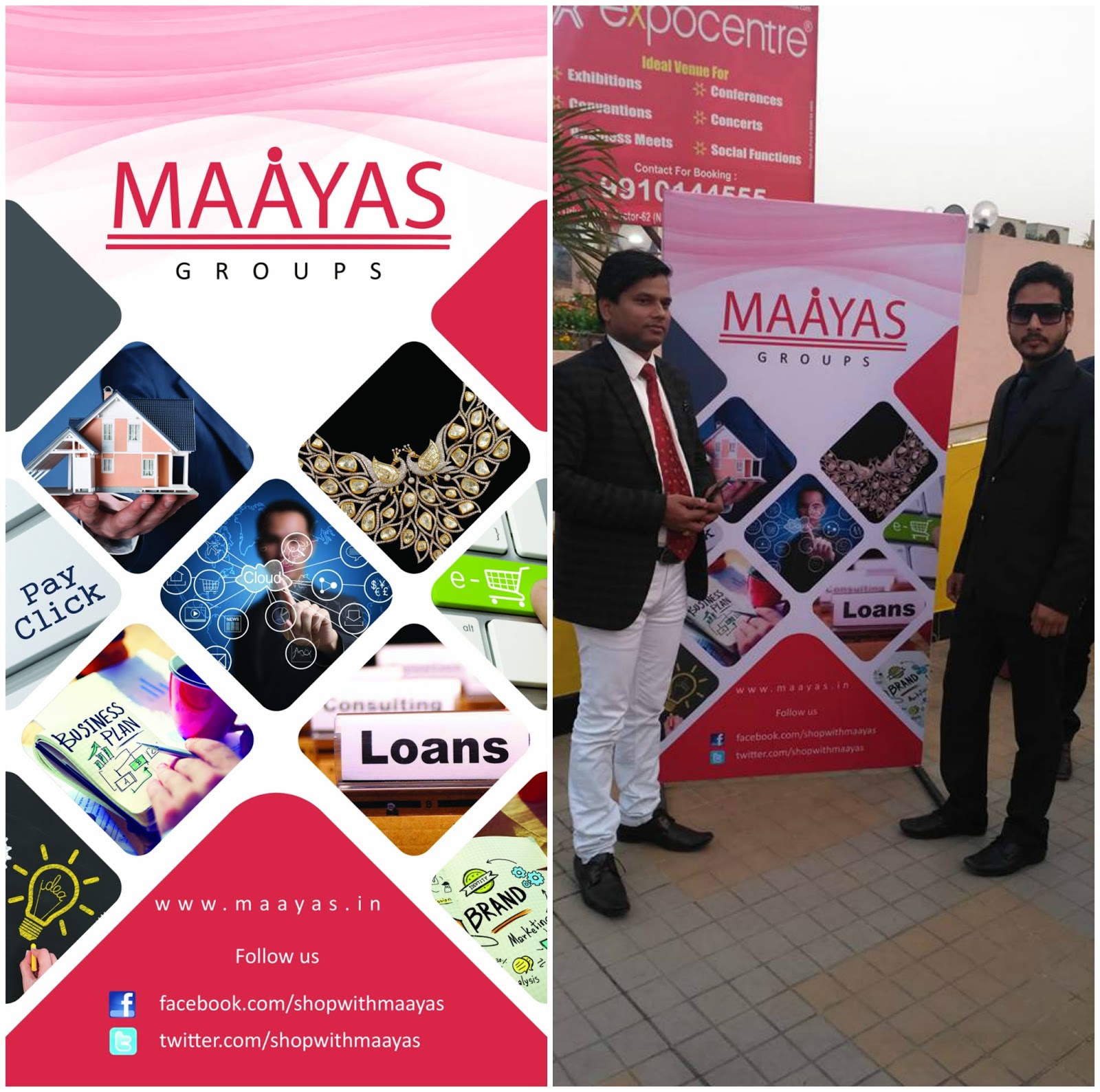 Glint: standee and invite for an event