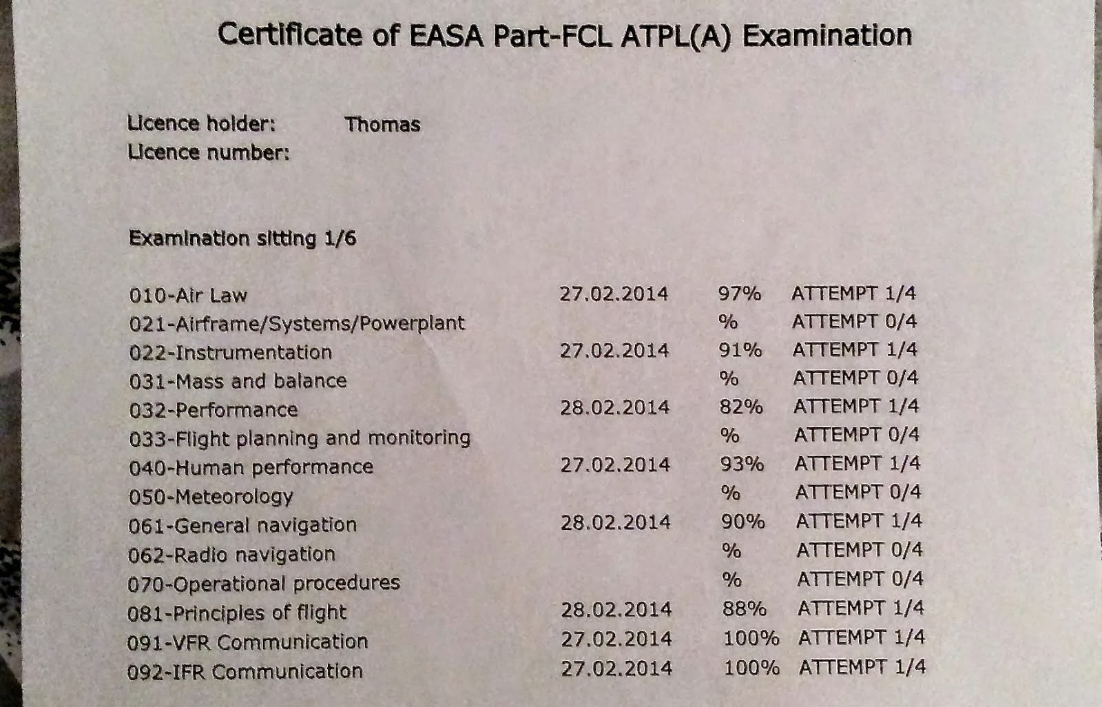 Pilot's Logbook: First half of ATPL theoretical exams passed!