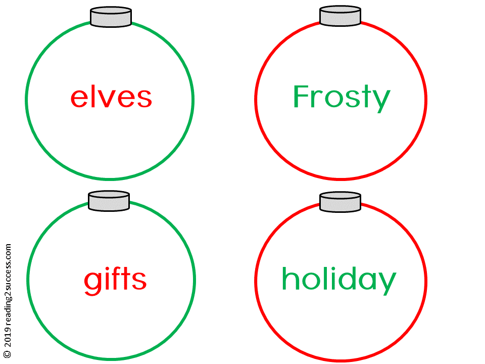 Reading2success: 26 Words of Christmas Ornaments on a Tree