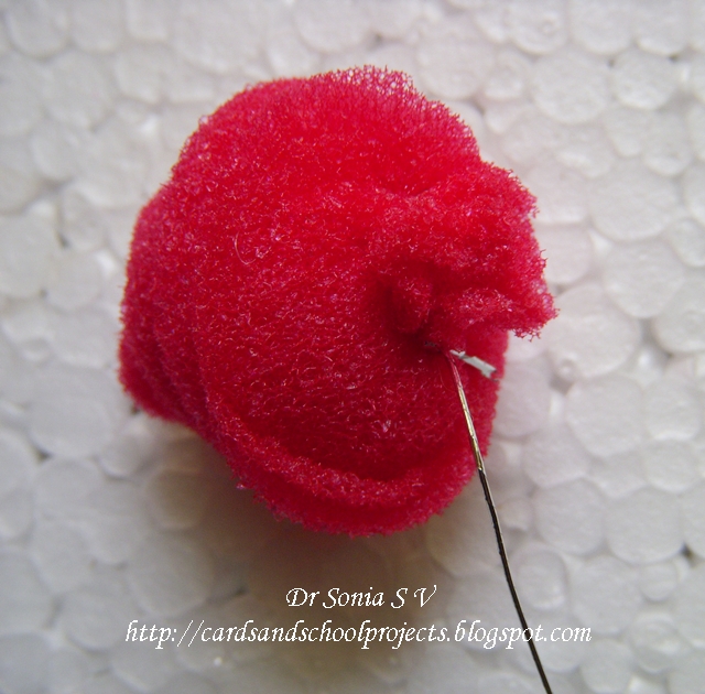 Cards ,Crafts ,Kids Projects: How to make Sponge Rose Bud Flowers