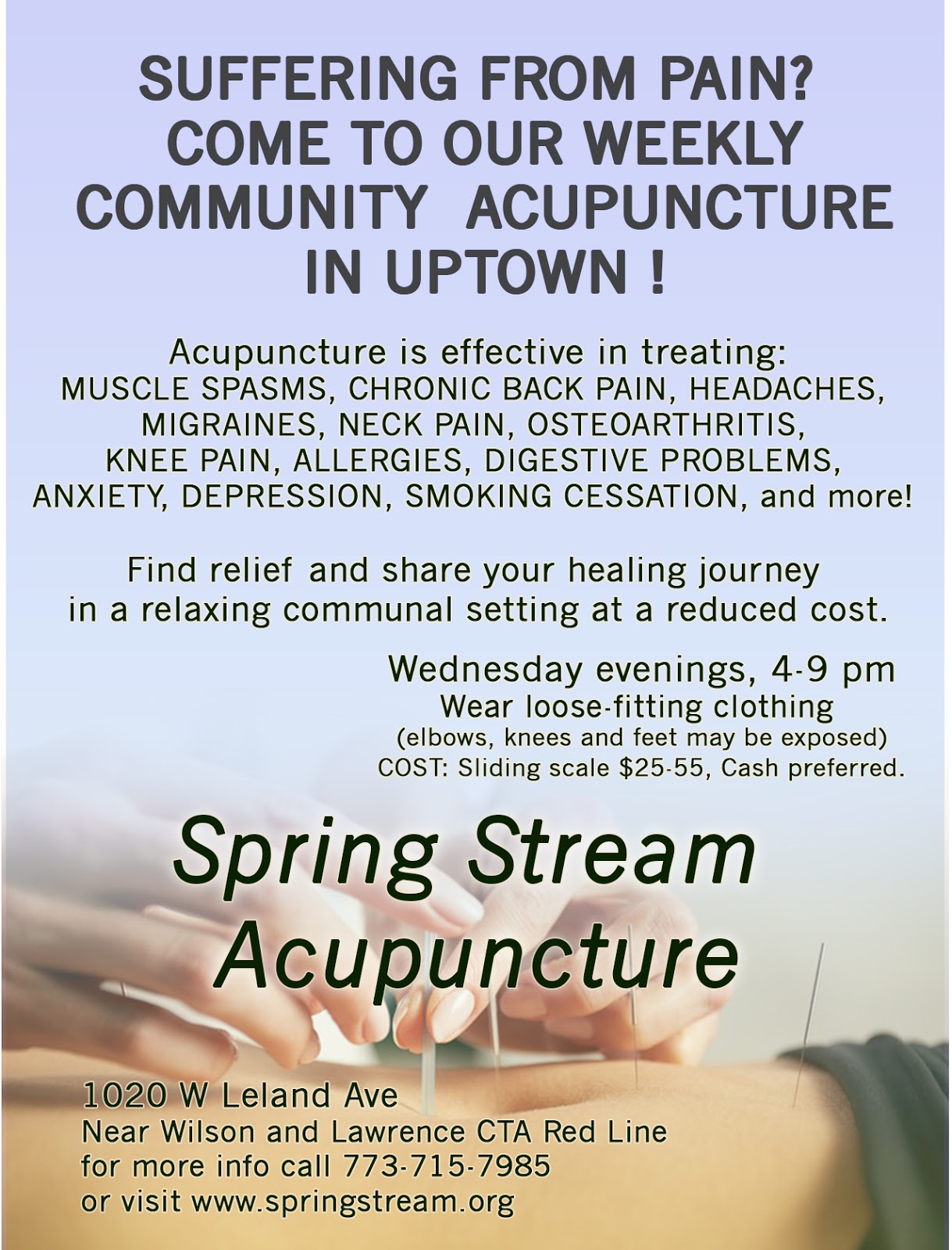 Uptown Update: Spring Stream Acupuncture Offering Specials Every Wednesday