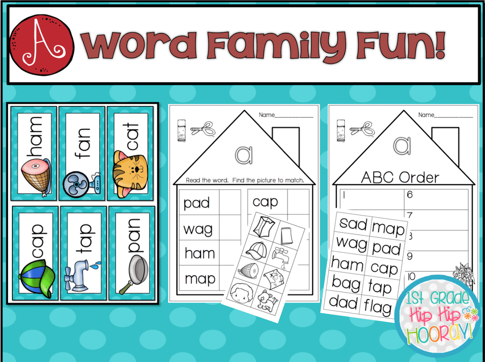 1st Grade Hip Hip Hooray!: Word Family Practice