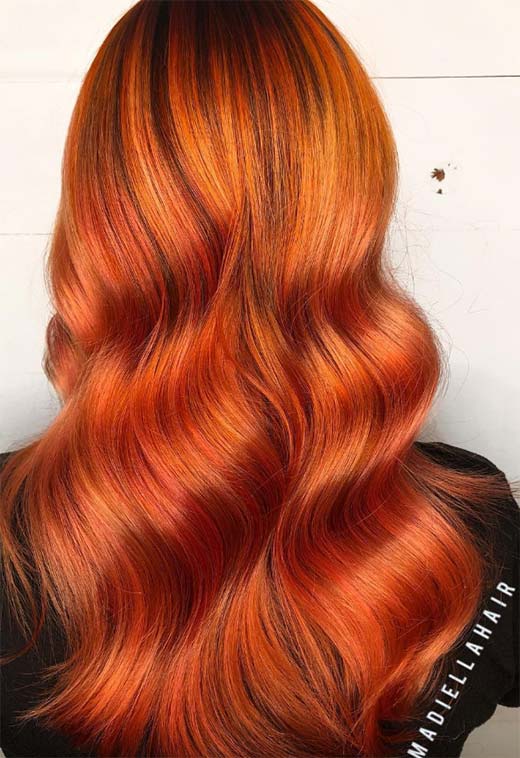 7 Red Hair Color Shade Ideas: Copper Balayage - short hair asian
