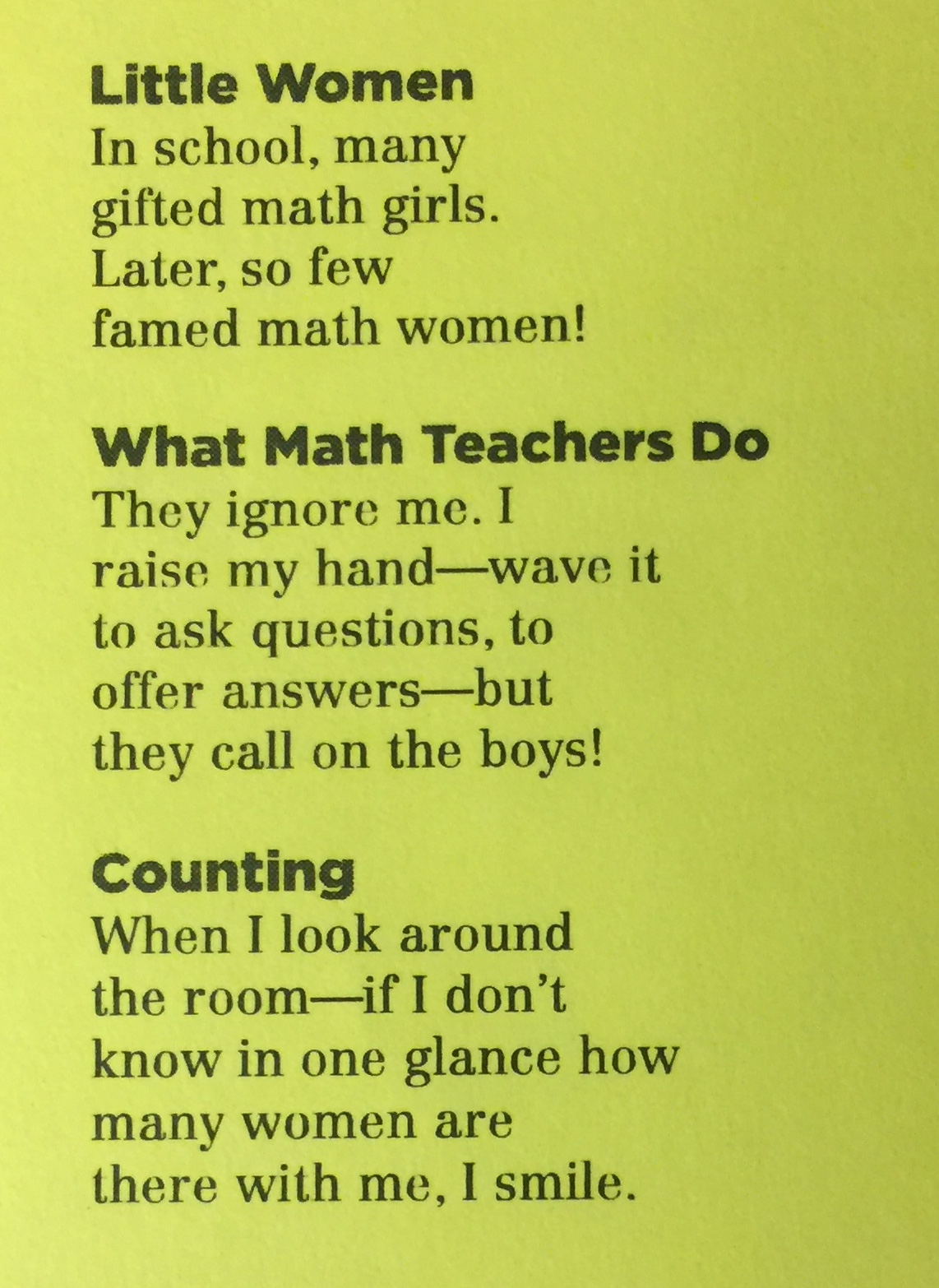 A Poem Relating To Math