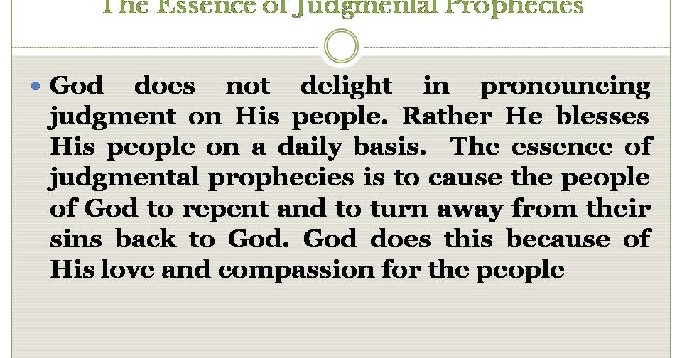 Healing Streams: The Essence of Judgmental Prophecies