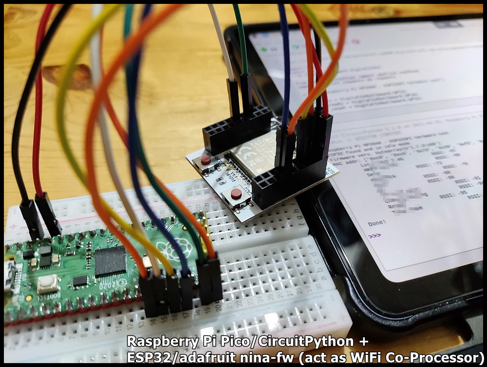 Hello Raspberry Pi Raspberry Pi Picocircuitpython Esp32adafruit Nina Fw As Wifi Co Processor