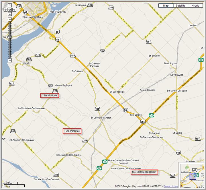 Dube Champagne Family: Maps