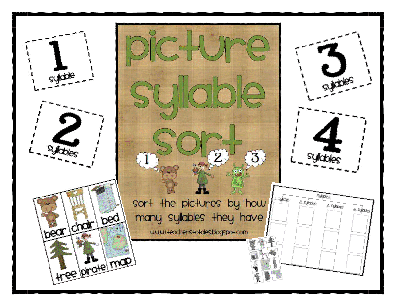 Tales of a Teacherista: Picture Syllable Sort & Sticky CVC Words