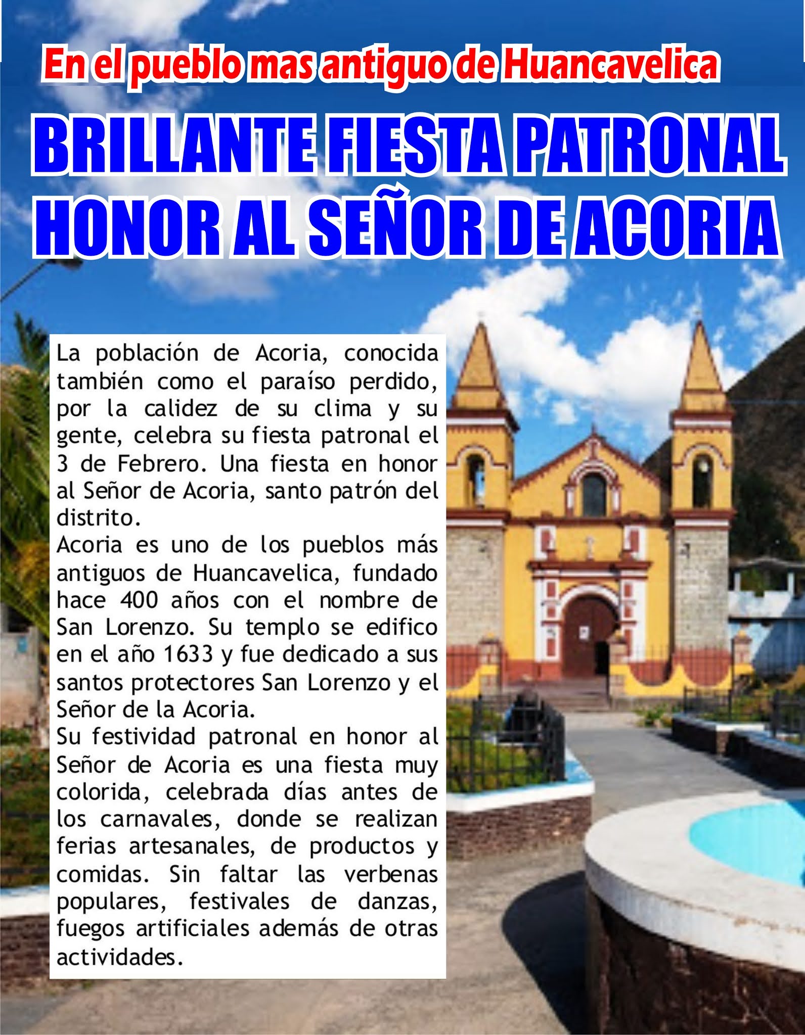 Folclore Eterno Peru: Recuerdan al Señor de Acoria en la Región ...