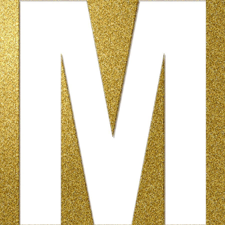 M. Michielin Alphabets: 15 - GOLDEN GLITTER ORNAMENT ALPHABET PNG