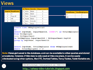 Sql server, .net and c# video tutorial: Part 48 –Derived Tables & CTE