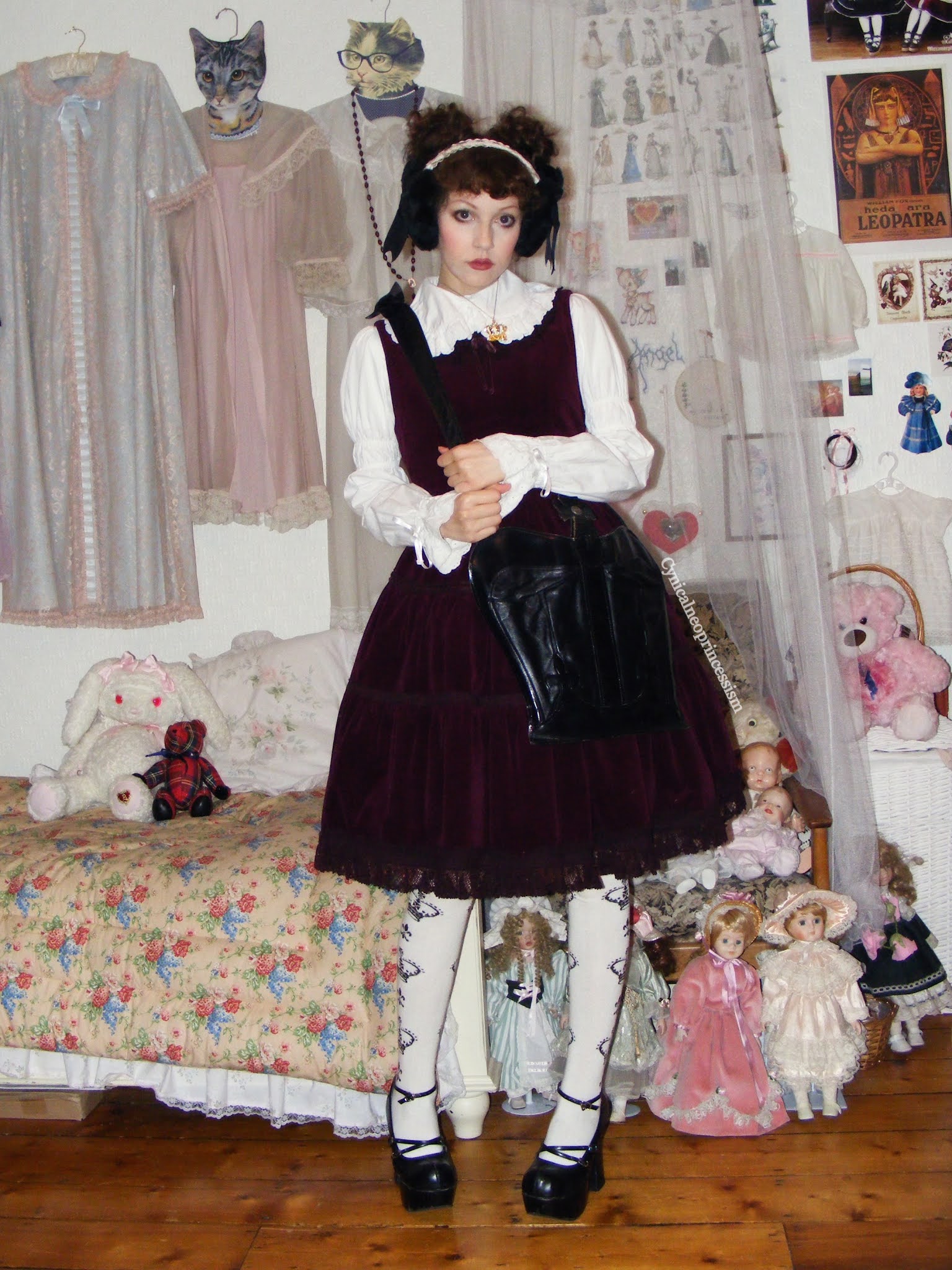 CYNICAL NEO-PRINCESSISM: White Gothic & Bordeaux Velvet │ Coords