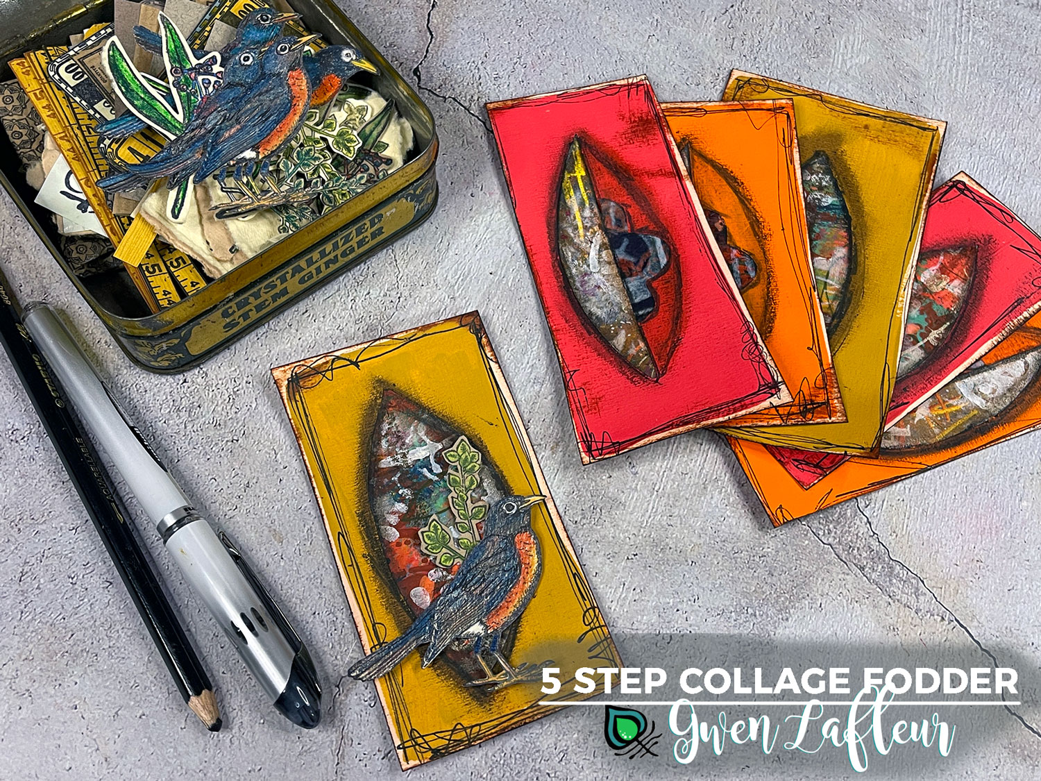 StencilGirl Talk: 5 Step Collage Fodder... With Stencils!