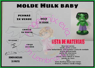 Molde Hulk baby para imprimir: Artes em EVA - Ver e Fazer