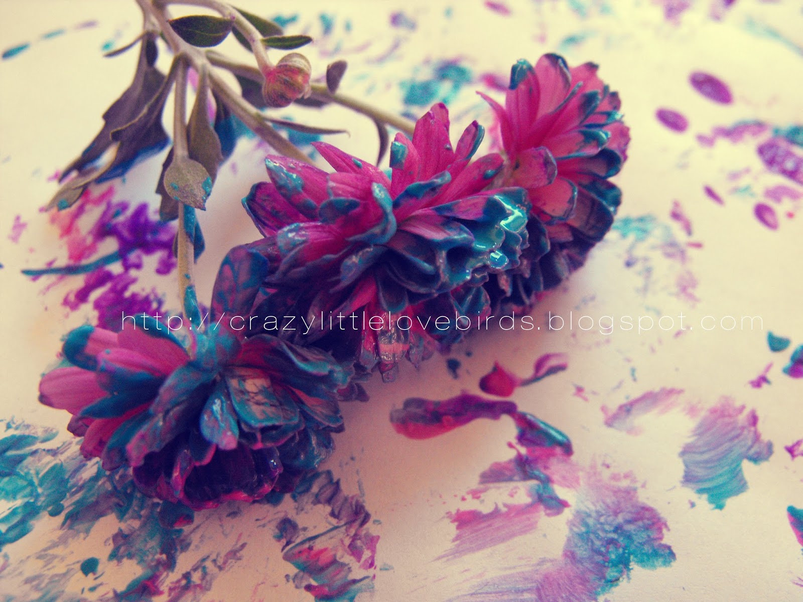 Exploring and creating art. Using items around the house